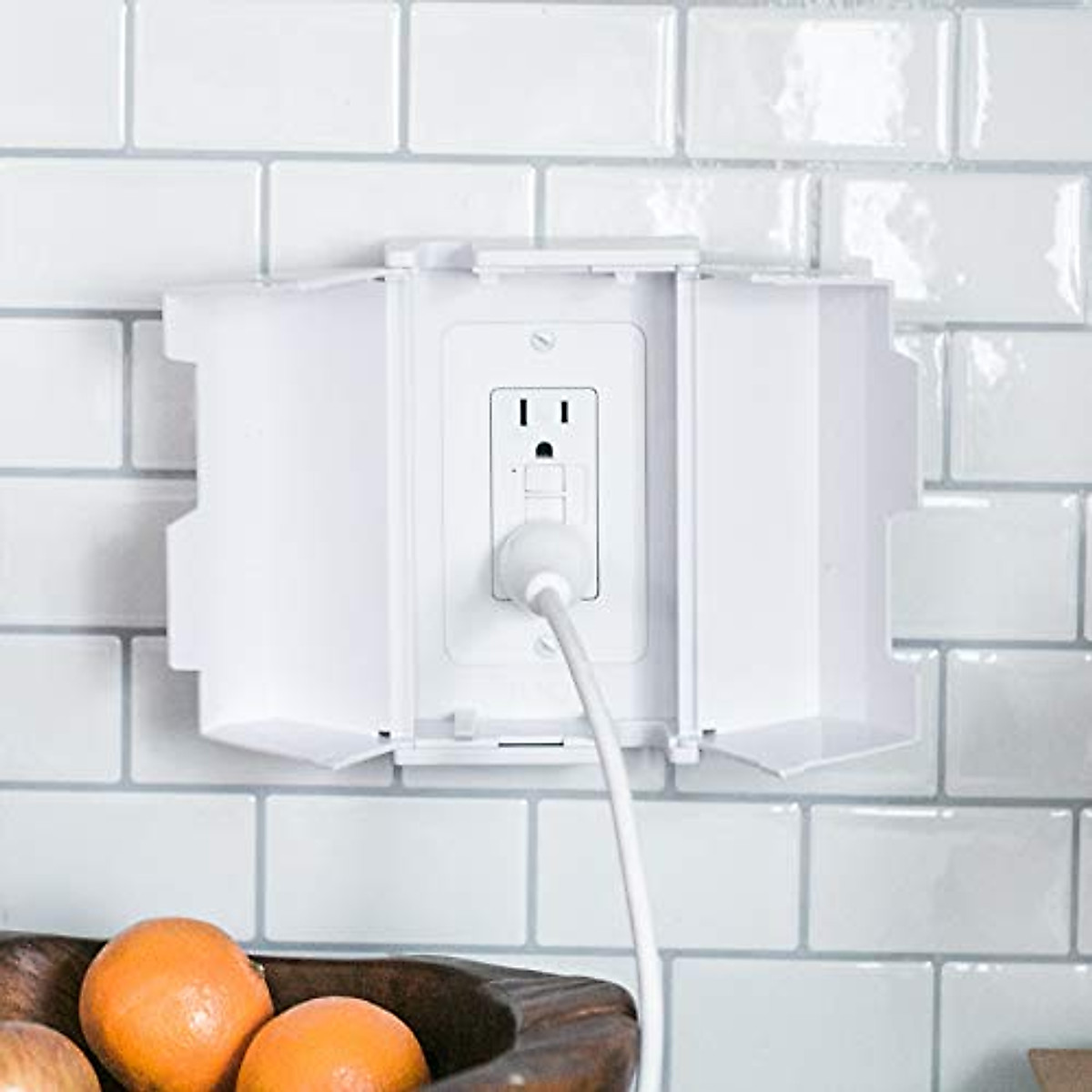 Outlet Cover Box for Child Safety (2 Pack) Duplex & Decorator Electrical Outlet Plates, Concealed Access Buttons, and Spacious Compartment - Jool Baby