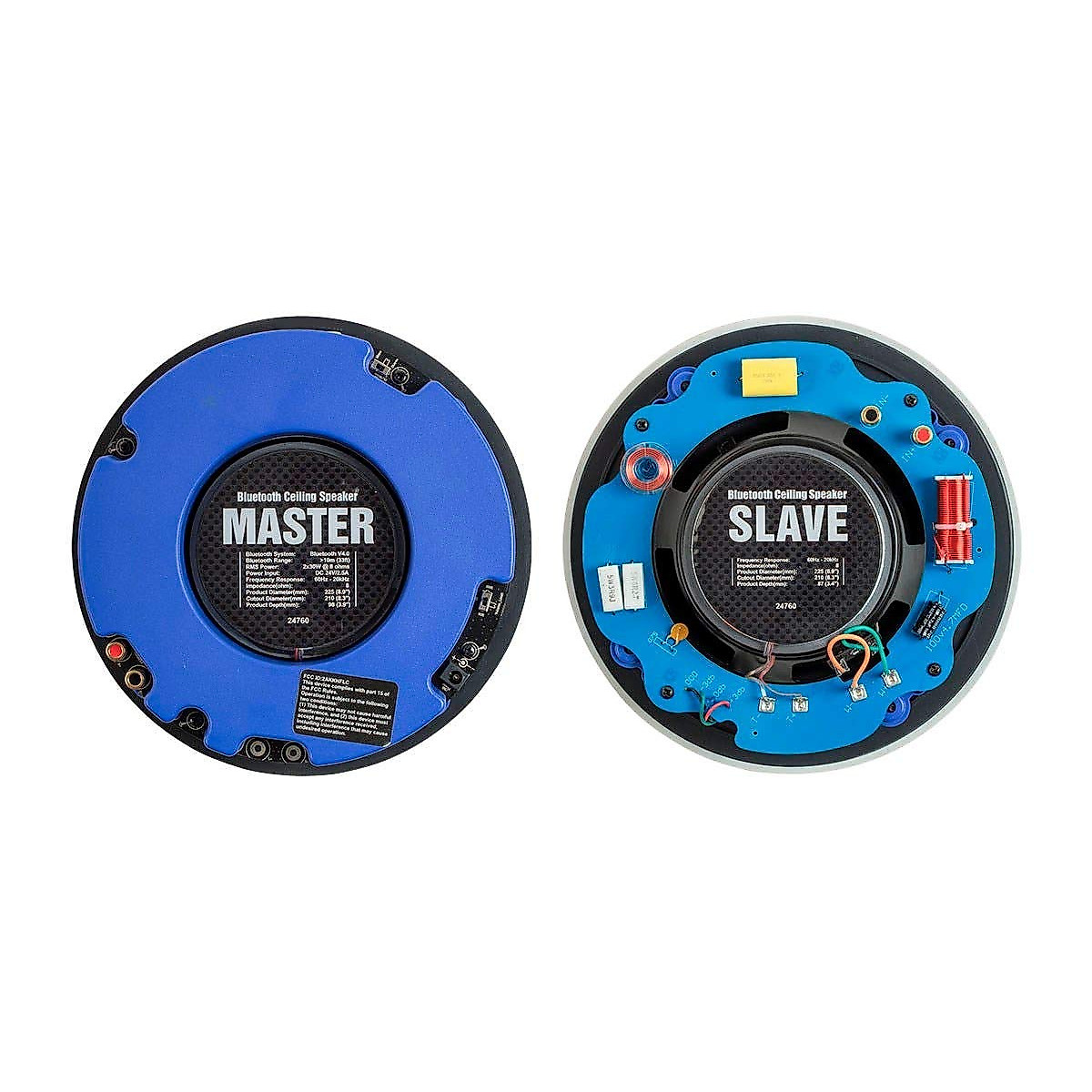 Monoprice Caliber 60-Watt Powered 6.5in Ceiling Speakers Fiber 2-Way with Bluetooth