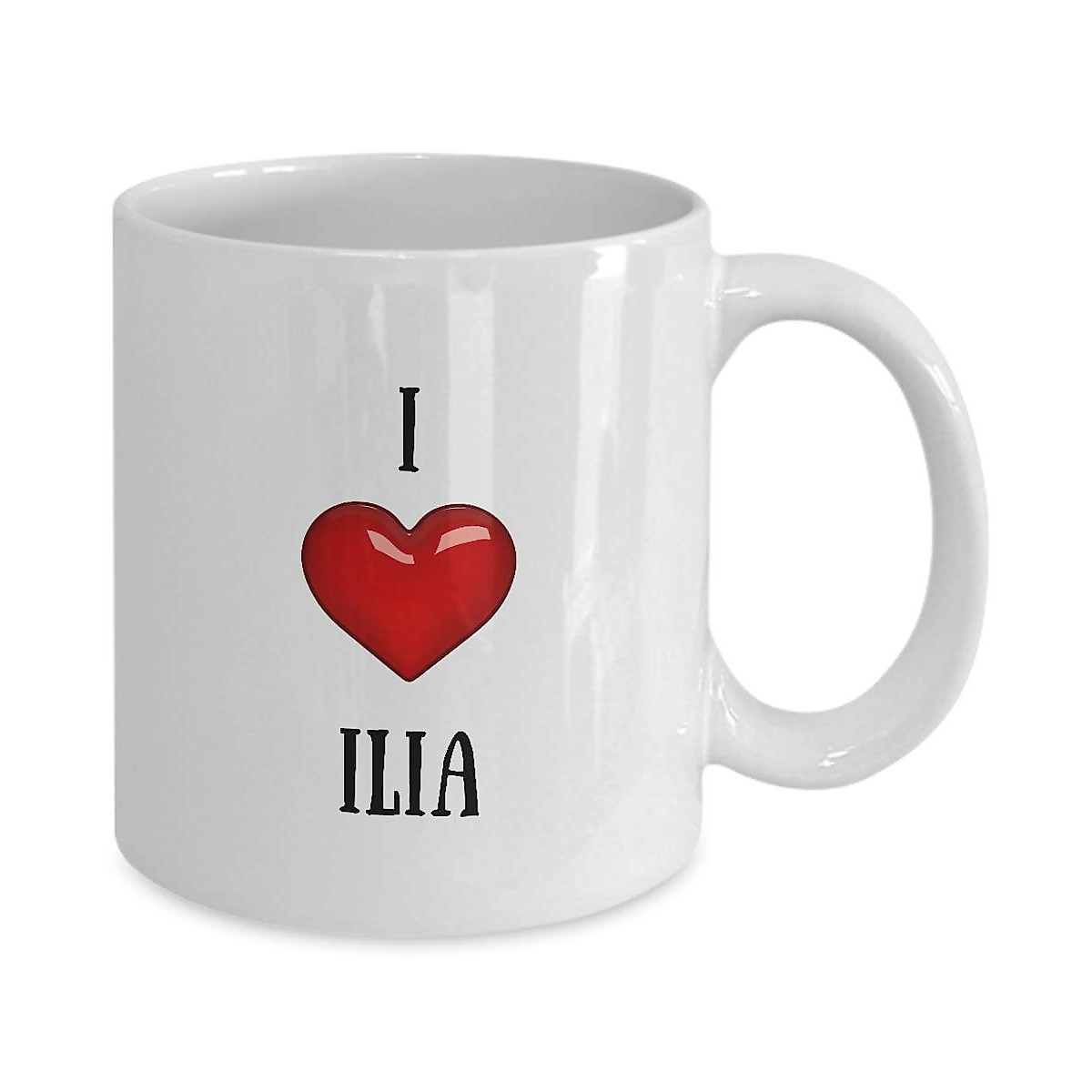 Playful Fox I Love Ilia Coffee Mug With Name Ilia Mug Birthday Gifts for Ilia Cup 11oz PFX42B
