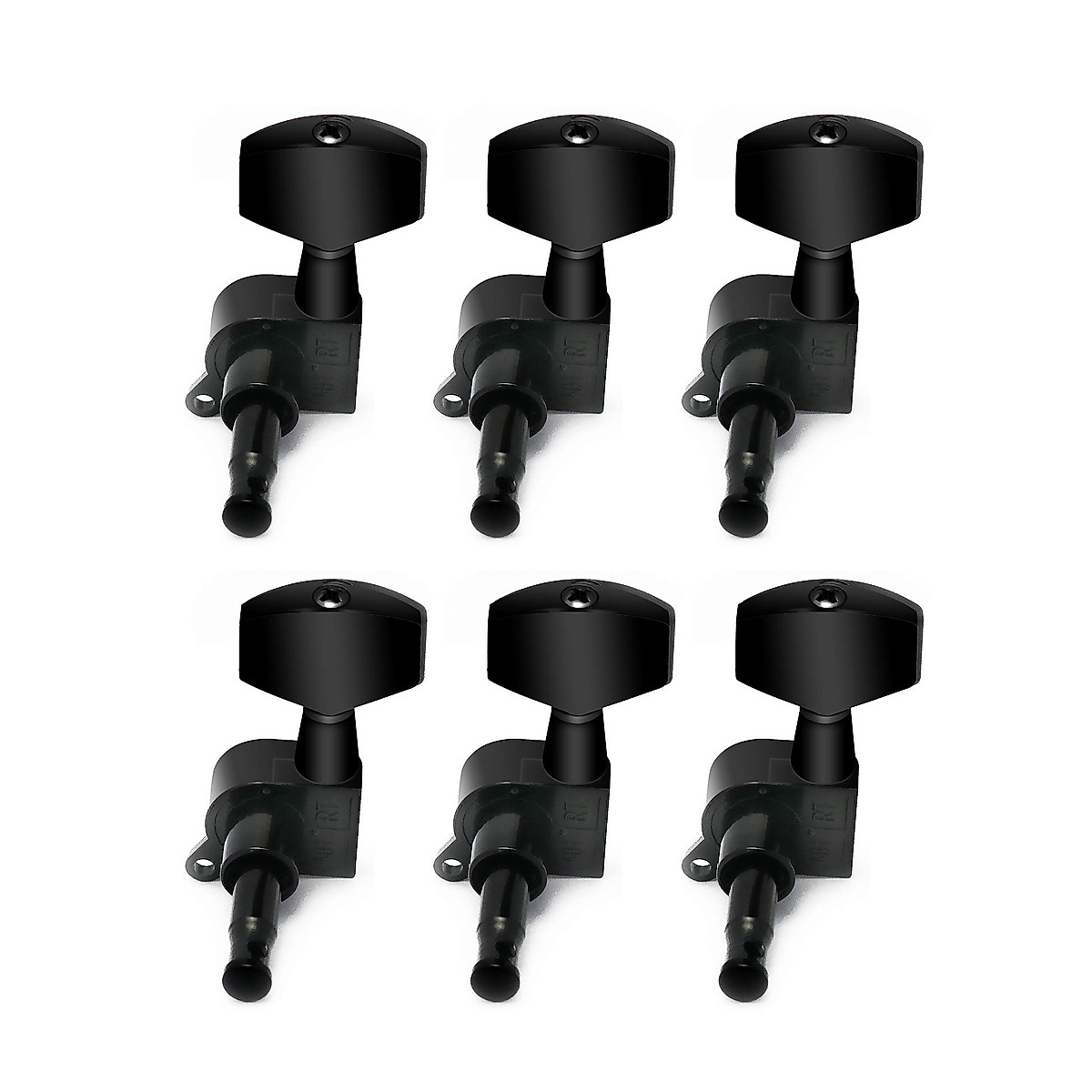 Metallor Sealed String Tuning Pegs Tuning Keys Machines Heads Tuners 6 In Line Right Handed Electric Guitar Acoustic Guitar Parts Replacement Black.