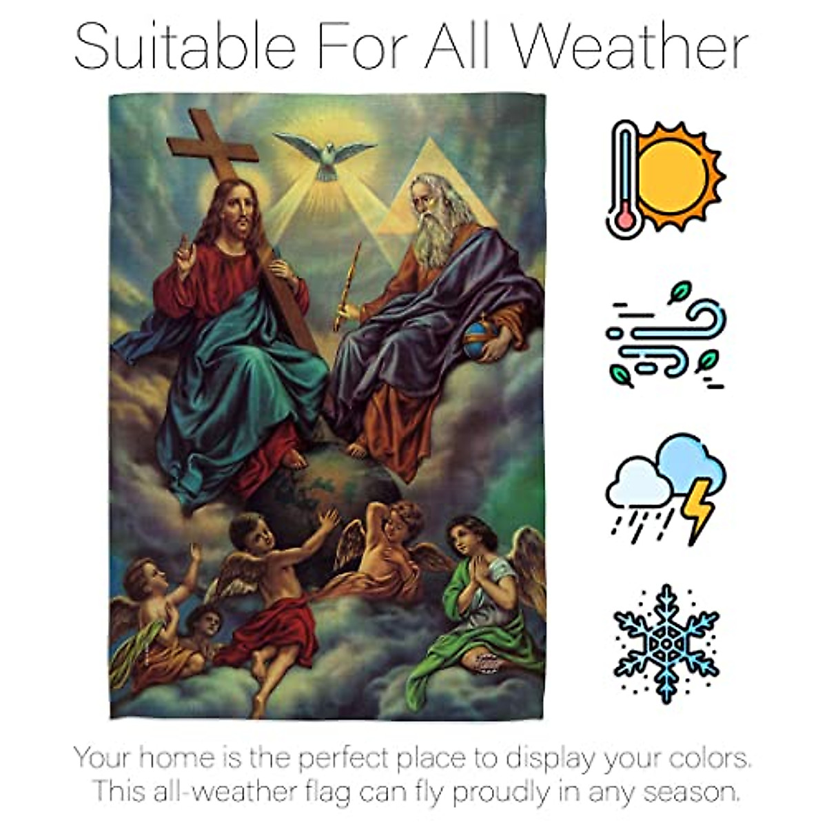 Ornament Collection The Holy Trinity Garden Flag Religious Faith Hope Grace Peace Dove Christian Religion Easter House Decoration Banner Small Yard Gift Double-Sided, Made in USA