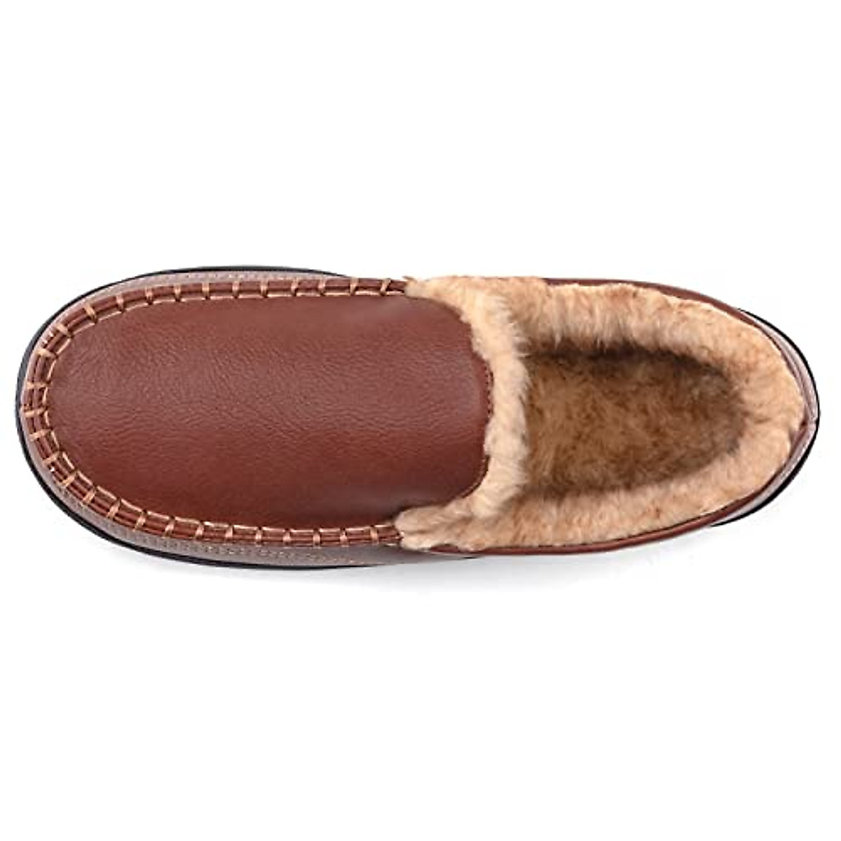 ULTRAIDEAS Men's Venetian Slipper Indoor/Outdoor House Shoe with Memory Foam Comfort (Coffee/Chestnut, Size 10)