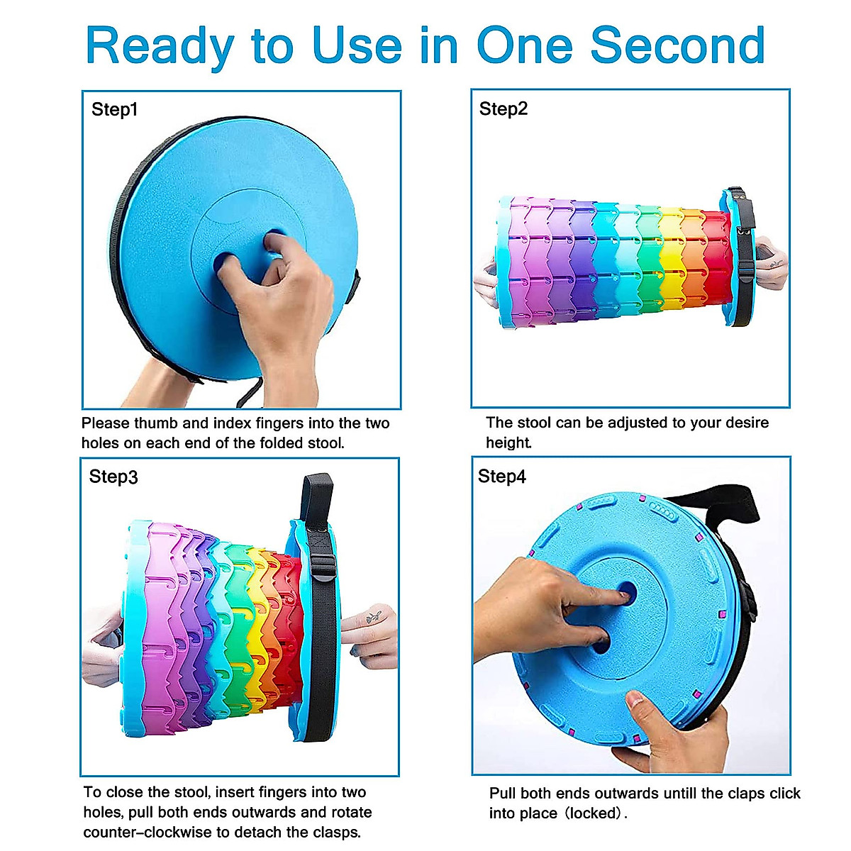 LB 2024 Upgraded Portable Collapsible Retractable Folding Stool, Lightweight Telescoping Foldable Camping Stool for Adults for Outdoor Fishing Hiking Gardening Travel BBQ, Hunting, Indoor Activities