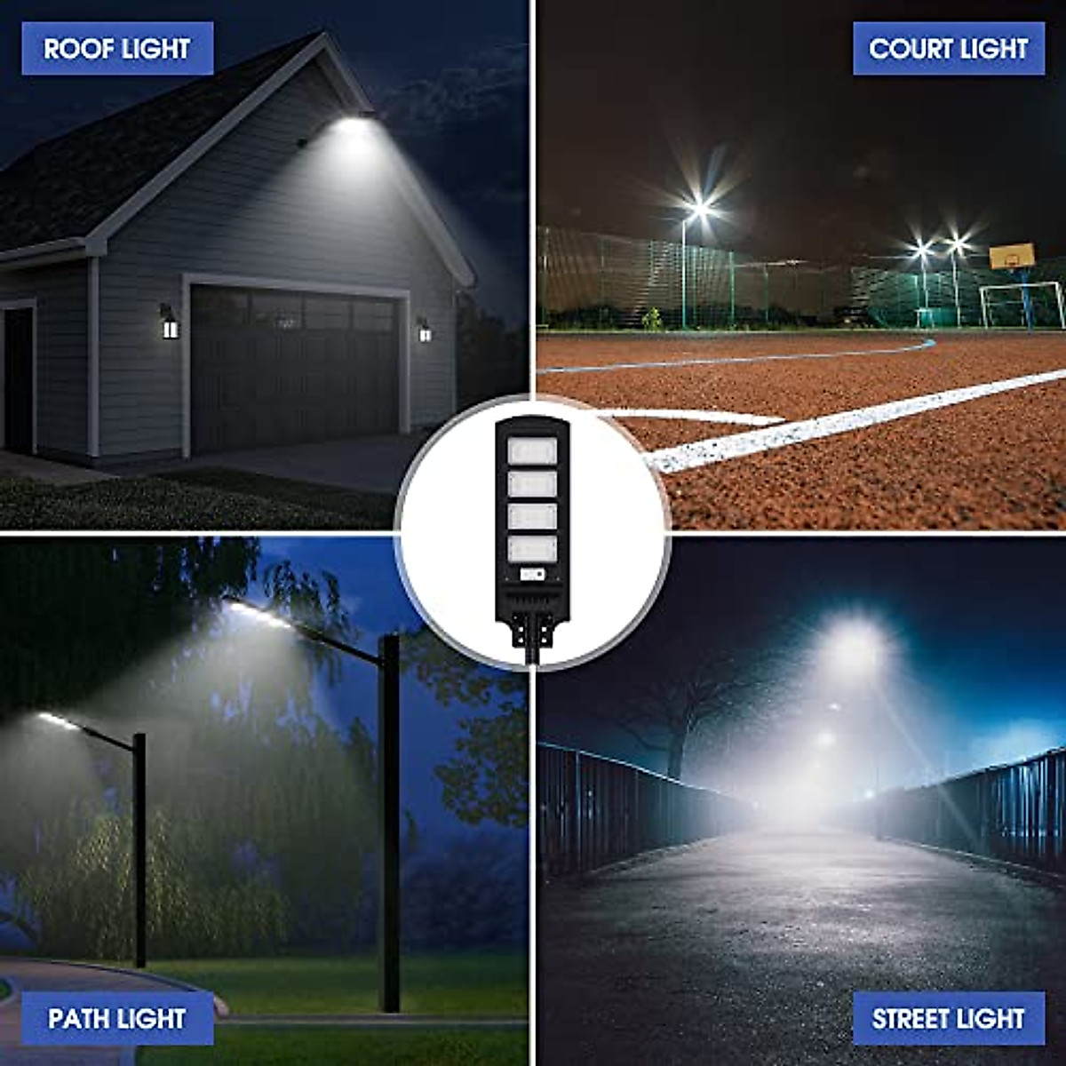 Bryopath Solar Street Lights Outdoor【2 Pack】, Parking Lot Lights 600W, 24000LM Motion Sensor Dusk to Dawn Lights Outdoor Street Lights with Remote Control for Home Park Garage Garden Yard