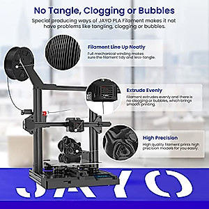 JAYO PETG 3D Printer Filament, 1.75mm PETG Filament 2KG Spool, Consumable Dimensional Accuracy +/-0.02mm, Printing Material fit for FDM 3D Printers, PETG Black+Black