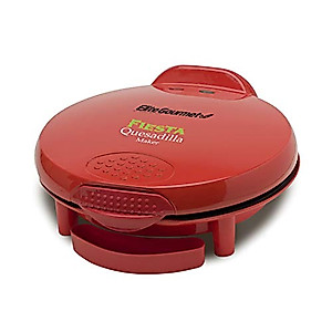 Elite Gourmet EQD-118# Non-Stick Electric, Mexican Taco Tuesday Quesadilla Maker, Easy-Slice 6-Wedge, Grilled Cheese (Red)