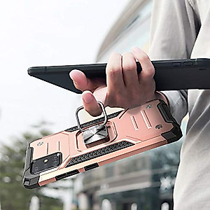 IDYStar Galaxy A71 5G Case with Screen Protector, Galaxy A71 5G Case, Shockproof Drop Test Cover with Car Mount Kickstand Lightweight Protective Cover for Samsung Galaxy A71 5G, Rose Gold