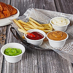 Vplus 500 Pack 2 OZ Disposable Souffle Cups, 100% Compostable Portion Cups, Food Sample Cups Made From Bagasse Fibe, Perfect For Dips, Jams, Honey, Sauces, Nuts