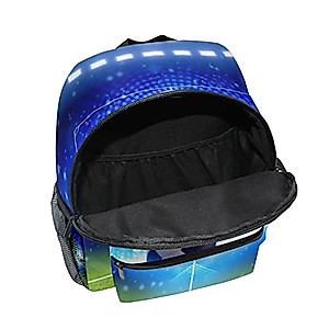 Glaphy Custom Kid's Name Backpack, Sports Soccer Ball Blue Lightning Toddler Backpack for Daycare Travel, Personalized Name Preschool Bookbags for Boys Girls