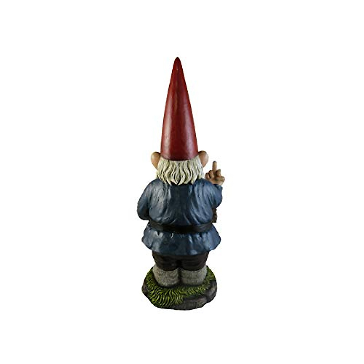 DWK Flipping Off Angry Outdoor Front Porch Garden Gnome Large Statue | Yard Ornaments Outdoors | Gnomes Garden and Yard Stuff | Fairy Garden Accessories Outdoor - 18"