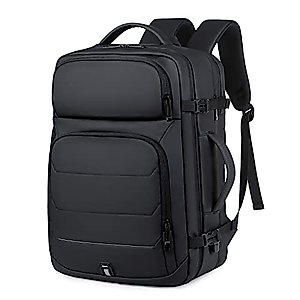 32L Travel Laptop Backpack for Men Fit 16 Inch Notebook, Flight Approved Carry On Suitcase Backpack, Expandable Large Luggage Backpack Water Resistant Weekender Overnight Daypack, Black