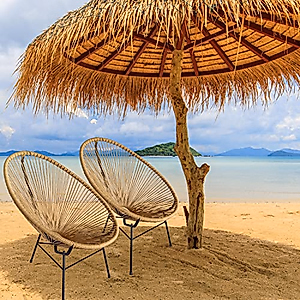 PRIVATE GARDEN Outdoor Indoor Acapulco Chairs Set of 2 Gorgeous Patio Conversation Bistro Set with High Back and Heavy Duty Frame Suitable for Small Space, Balcony, Porch, Garden, Living Room