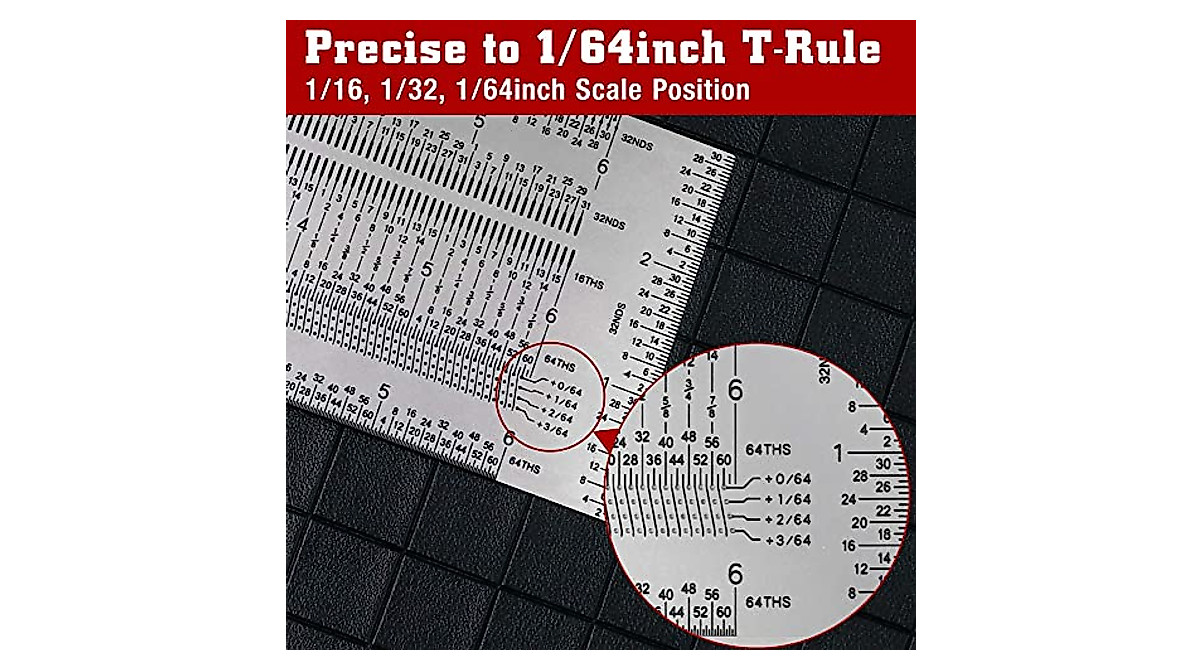 Smgda 12 Inch T-Rule, Precision Marking T Rule, Woodworking T Square ...