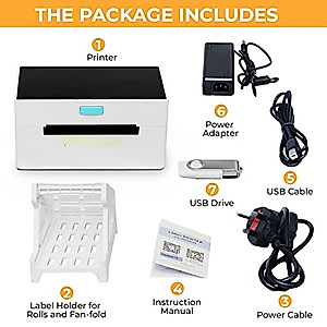 Shipping Label Printer, 160mm/s 4×6 Label Maker with Wireless for Business Home Packages Thermal Printer Supports Amazon, Ebay, Etsy, Shopify, UPS, FedEx, USPS and Many Others