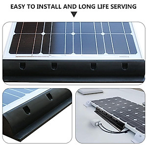 Cabilock 2pcs Solar Panel Side Mounting Brackets Marine Caravan Motorhome RV Solar Panel Side Mount Brackets Solar Panel Roof Installation Clamps Black