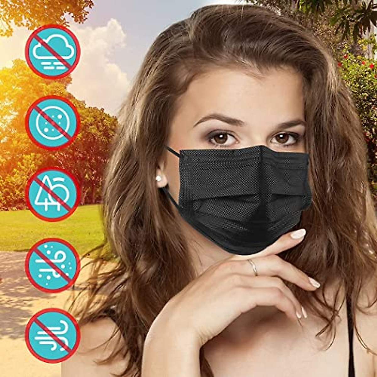 Black Face Masks 50 Pack Disposable Face Mask Disposable Masks Black Disposable Face Masks