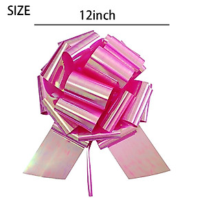 1Pcs 12Inch Giant Gift Bow Big Christmas Iridescent Metalic Bow Big Bow for Present - Perfect Large Gift Bow for Bikes,Appliances,Showers,Table Decorations & Events (Rose red)