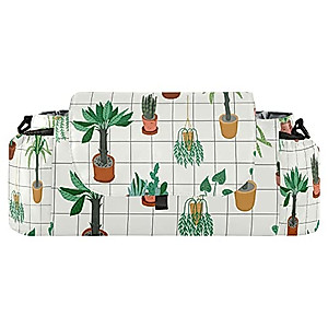 Sinestour Cute Cactus Stroller Organizer with Cup Holder Universal Stroller Organizer Bag Detachable Shoulder Strap Stroller Accessories for Diaper Keys Phone Toys Fit All Baby Stroller