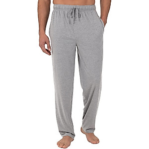 Fruit of the Loom Men's Extended Sizes Jersey Knit Sleep Pant (1-Pack), Light Grey Heather, Medium