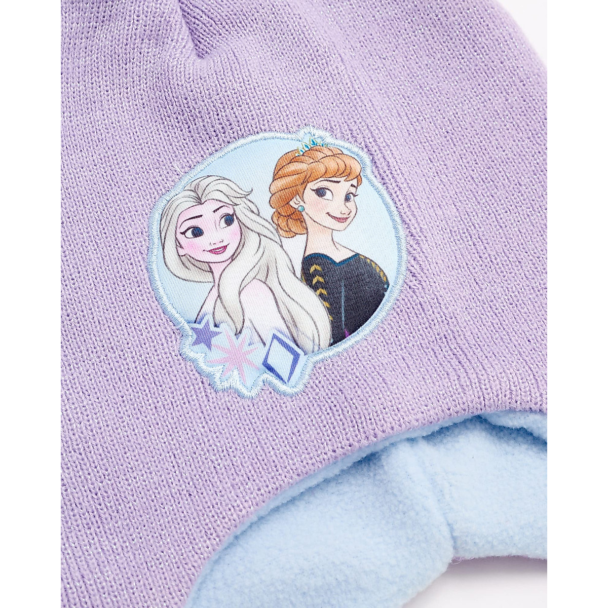 Disney Girls’ Winter Set: Ear Flap Beanie Hat, Gloves or Mittens: Elsa, Anna, Princess (Age: 2-7), Size Age 4-7, Purple Glove
