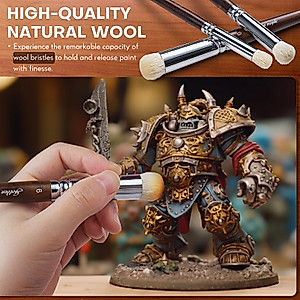 Golden Maple Miniature Paint Brushes Drybrush-18PCS Micro Detail Paint Brush Set, Small Fine Detail Model Brushes for Acrylics, Watercolors & Paint by Number, Citadel, Figurine, 40k - Cocoa Brown