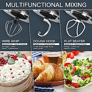 Kitchen Stand Mixer, 6Qt Household Stand Mixers, 660W 6+P Speed Tilt-Head Electric Dough Mixer, Food Mixers for Daily Use with Dough Hooks, Whisk, Beater