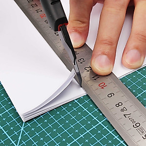 HAUTMEC 9mm Precision Utility Knife, Soft Grip Snap-off Box Cutter, Retractable 9mm Multi-Purpose Cutter for Detailed Cutting in Work, Home Use and Arts Crafts HT0255-KN