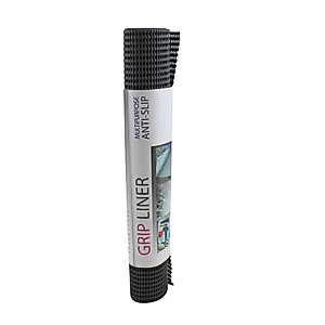 Dependable Industries inc. Essentials Anti-Slip Mat Grip Non Skid - Shelf and Drawer Liner 12" x 36" - Trim to Fit Black