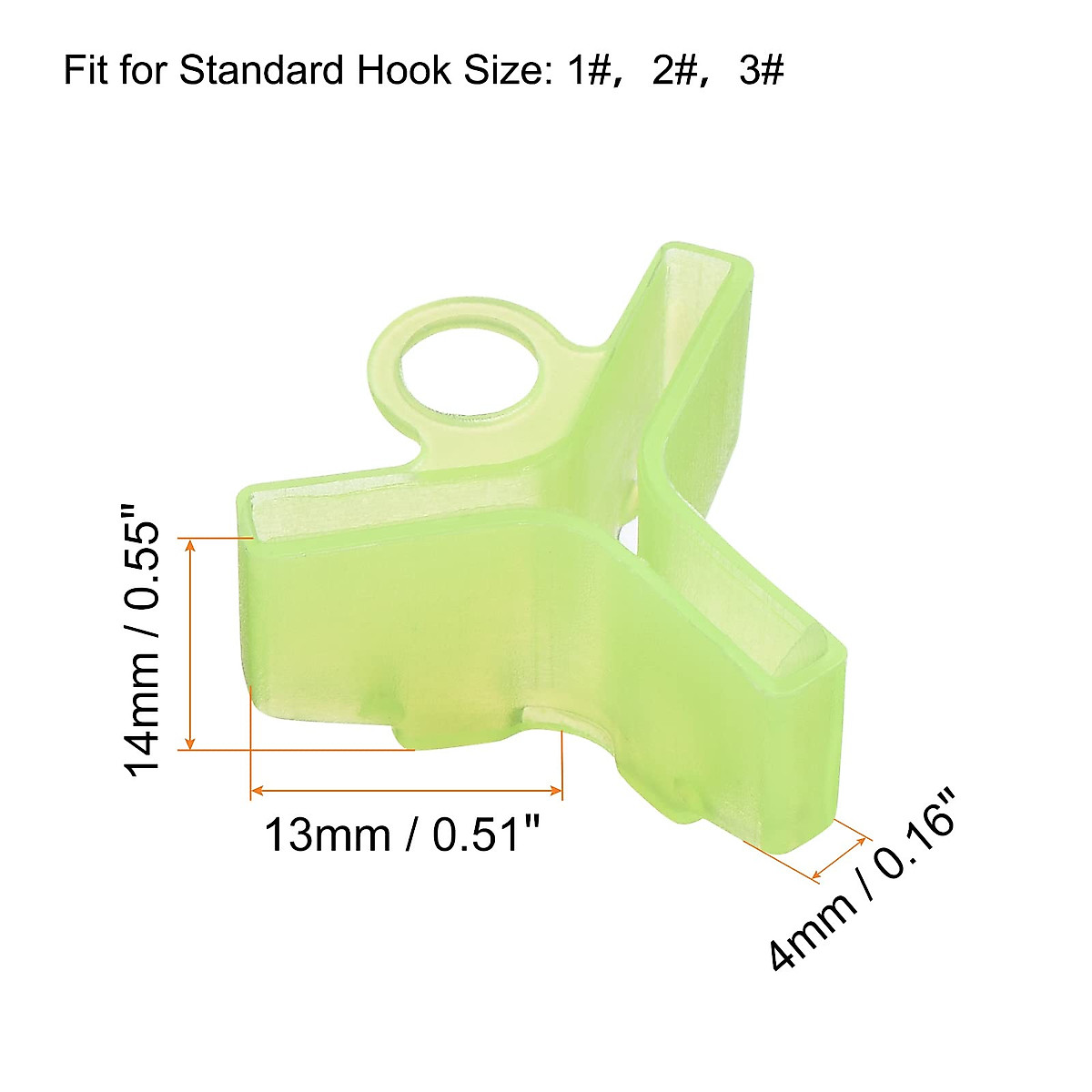 PATIKIL Fishing Hook Bonnets, 50 Pack Plastic Treble Hook Covers Hook Safety Caps Protectors Fit for Standard Size 1, 2, 3, Fluorescent Yellow