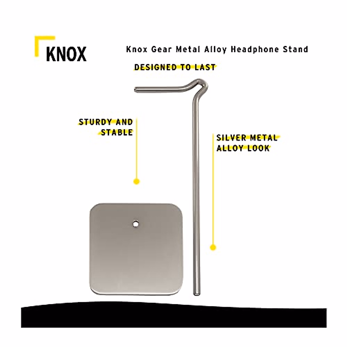 Knox Gear Metal Alloy Headphone Stand Compatible with All Headphones Including Gaming, Over-Ear, and Noise Cancelling headsets