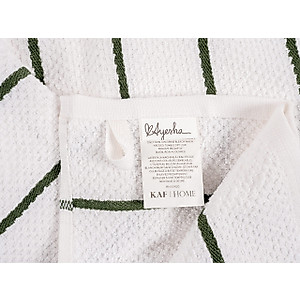 KAF Home Ayesha Curry Mixed Utility Kitchen Towel Set | Set of 6 Mixed Terry Kitchen Towels | Absorbent Kitchen Towels Perfect for Spills, Drying Dishes, Cooking, and Any Household Mess (Green)