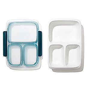 OXO Good Grips Prep & Go 4.1 Cups/1 L Divided Container | Leakproof Food Storage | Ideal for bento-style lunches and leftovers | BPA Free | Microwave and Dishwasher Safe | Freezer Safe