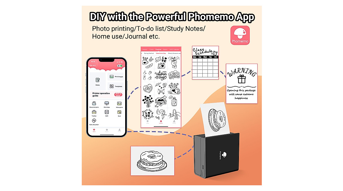 Phomemo M02 Mini Pocket Printer - Inkless & Portable