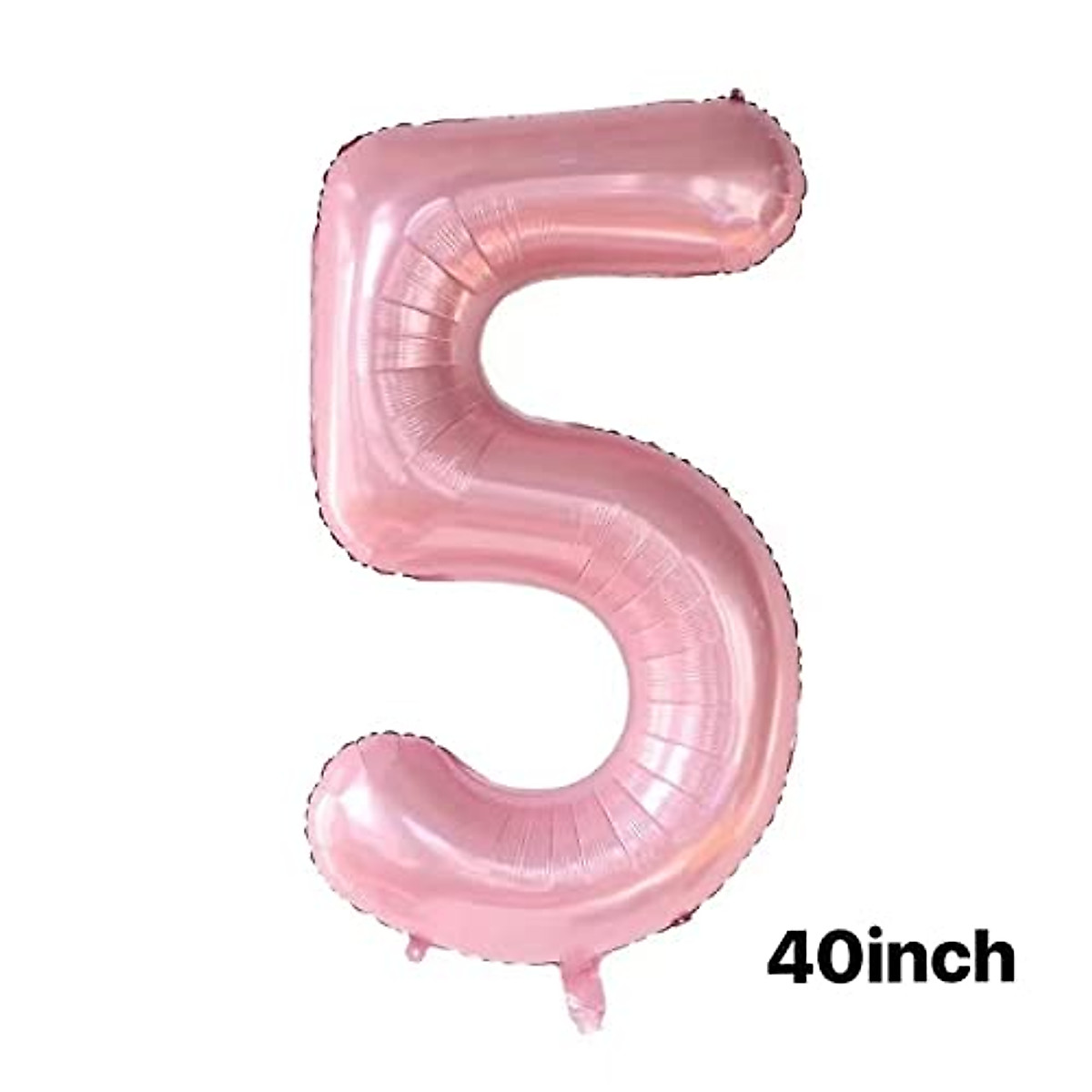 40-Inch Pink Crown Number 5 Balloons Set,5th Birthday Balloons for Girls, Jumbo Helium Foil Balloons，Childrens Birthday Party Decorations. (Number 5)