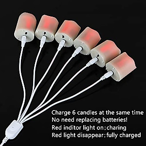 FREEPOWER Rechargeable Realistic Flameless Flickering Tea Light Candles Battery Operated, with Remote Control Cycling 24 Hours Timer, for Romantic Home, Christmas Decoration,Pack of 6.