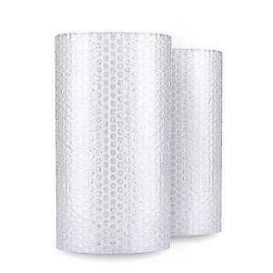 enKo (2 Pack) 12 inch x 72 feet Bubble Cushioning Wrap Roll Perforated 20 Fragile Sticker Labels for Moving Shipping Packing Boxes Supplies
