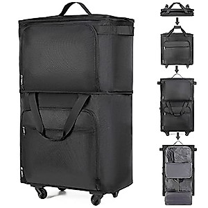 Large Collapsible Foldable Suitcase with Spinner Wheels Expandable Rolling Luggage Bag Carry On Wheeled Suit Case Maletas De Viaje Para Grandes Con Ruedas 50 Libras Ultra Lightweight Airline Approved