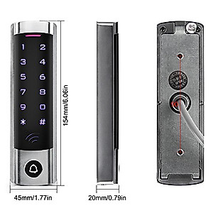 UHPPOTE Touch Access Control Keypad with Wiegand 26-bit Interface Support 2000 Users for 125khz RFID Card