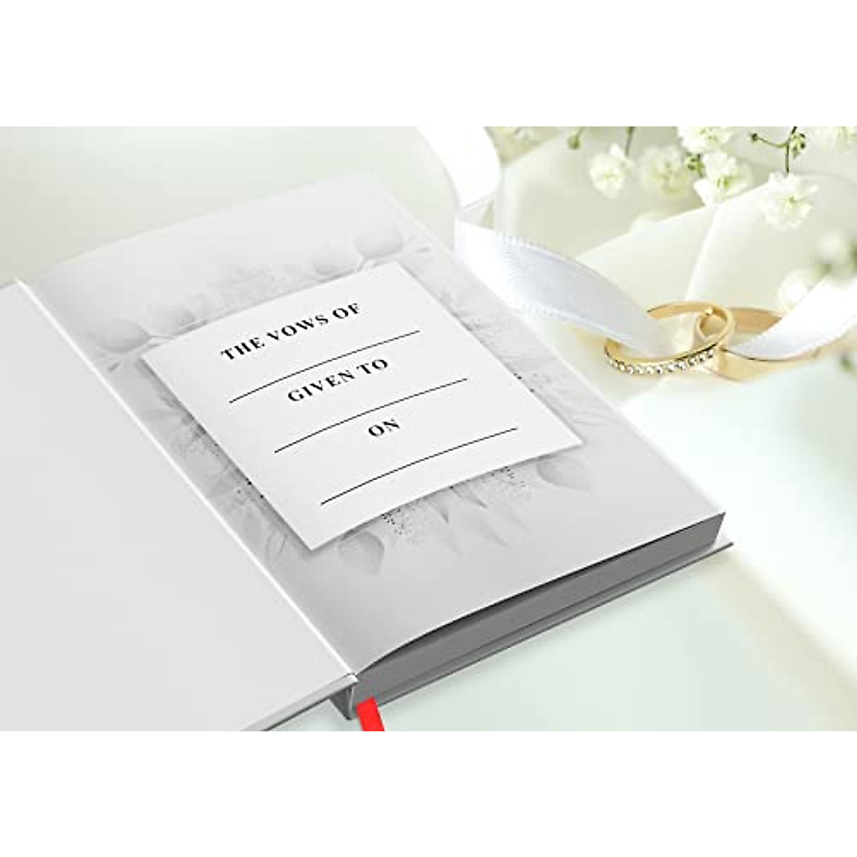 Vow Books His and Hers, Gorgeous Wedding Day Officiant Book and Keepsake, Bridal Shower Gift, Vow Renewal - 6.1'' x 4.8'', Light Gray(Hers) and Dark Gray(His), Light Gray and Dark Gray