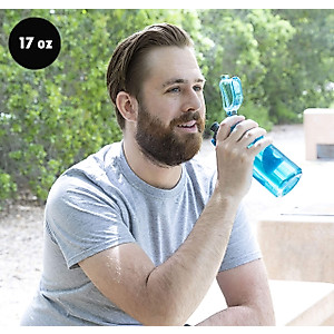 MIRA Reusable Tritan Water Bottle | BPA-Free Plastic Sports Water Bottle | Leak Proof Locking Flip Top Lid with Easy Flow Spout (17 oz (500 ml), Navy Blue)