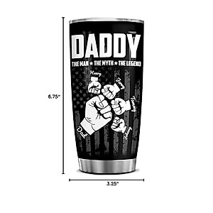 wowcugi Dad Tumbler Personalized Dad Gifts From Daughter Son Man Myth Legend American Flag Tumblers Stainless Steel Coffee Travel Mug 20oz 30oz Birthday Christmas Cup Gift For Men Dads Daddy…