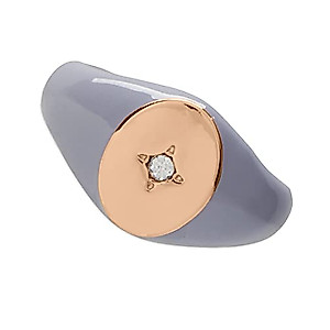 Lucky Brand Enamel And Rose Gold Signet Ring,Rose Gold,Size 7