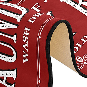 GRTARANY Laundry Room Rug Runner 39 x 20 Inch Non Slip Waterproof Farmhouse Kitchen Floor Mat Bath Area Rugs for Home Decor Accessories Red