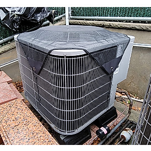 Air Conditioner Covers for Outside Units, Durable Leaf Guard Mesh Ac Cover for Outside Unit All Season Universal Condenser Heat Pump Cover for Outdoor Central AC Defender Set (36" x 36")