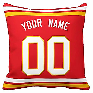 ANTKING Kansas Throw Pillow Custom Any Name and Number for Men Youth Boy Gift 16" x 16", 18" x 18"