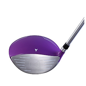 Aspire XD1 Ladies Womens Complete Right Handed Golf Clubs Set Includes Titanium Driver, S.S. Fairway, S.S. Hybrid, S.S. 6-PW Irons, Putter, Stand Bag, 3 H/C's Purple (Right Hand Petite -1")