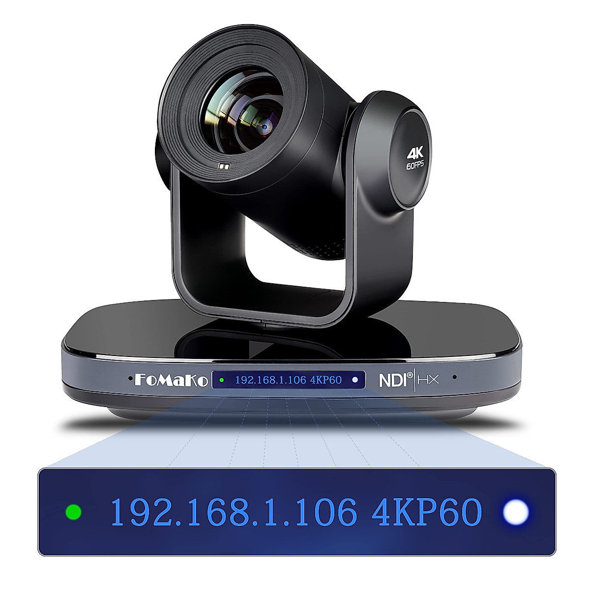 FoMaKo 4K NDI Camera 60FPS 20X Optical Zoom + KC608 IP PTZ controller, K820N+KC608 pro PTZ Camera bundle kits