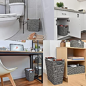 GRANNY SAYS Bundle of 1-Pack Wicker Wastebasket & 2-Pack Wicker Shelf Baskets