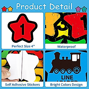 WhatSign 36Pcs Number Spot Markers Stickers 4" Line up Spots for Classroom Floor Number Stickers Classroom Line up Spot Dots Floor Decals for Back to School Kindergarten Preschool Elementary Classroom