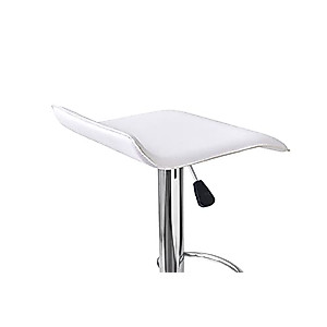 FurnitureR 3-Piece Bar Table Chairs Set, Round Cocktail Table and PU Leather Adjustable Swivel Chairs Barstools, Modern Counter Height, Home Office (White)